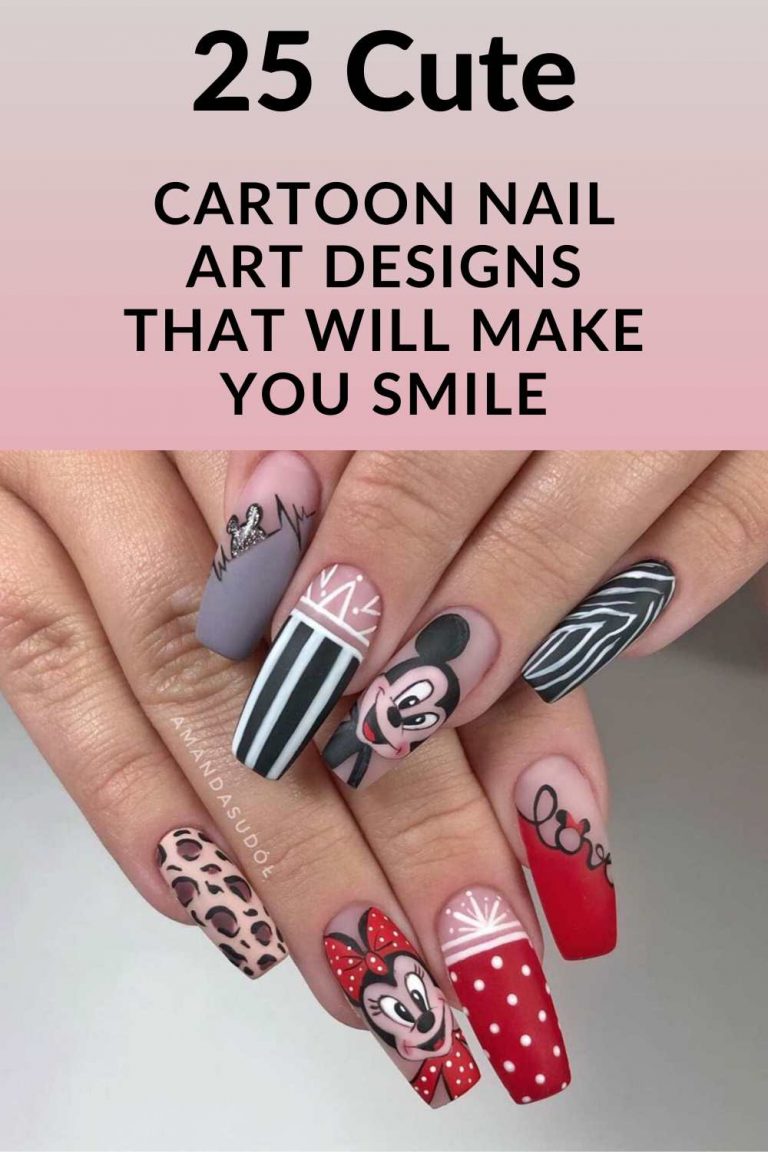 25 Cute Cartoon Nail Art Designs To Make You Smile. - nailhow