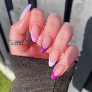 Purple french tip nails: 47 designs you'll love - nailhow