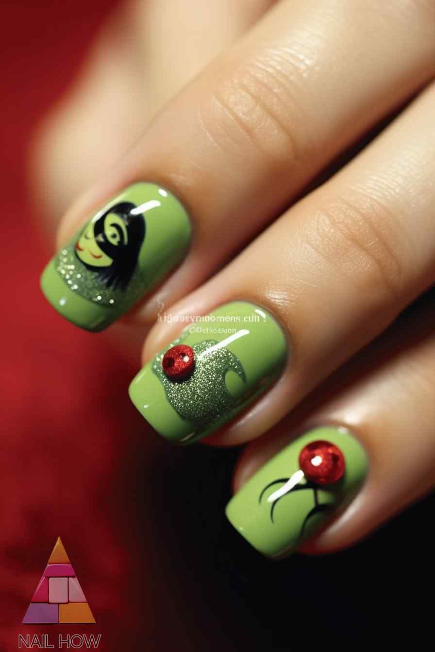 Christmas with a Twist: The Best Grinch Nail Designs - nailhow