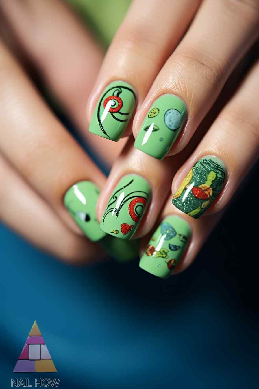 Christmas with a Twist: The Best Grinch Nail Designs - nailhow