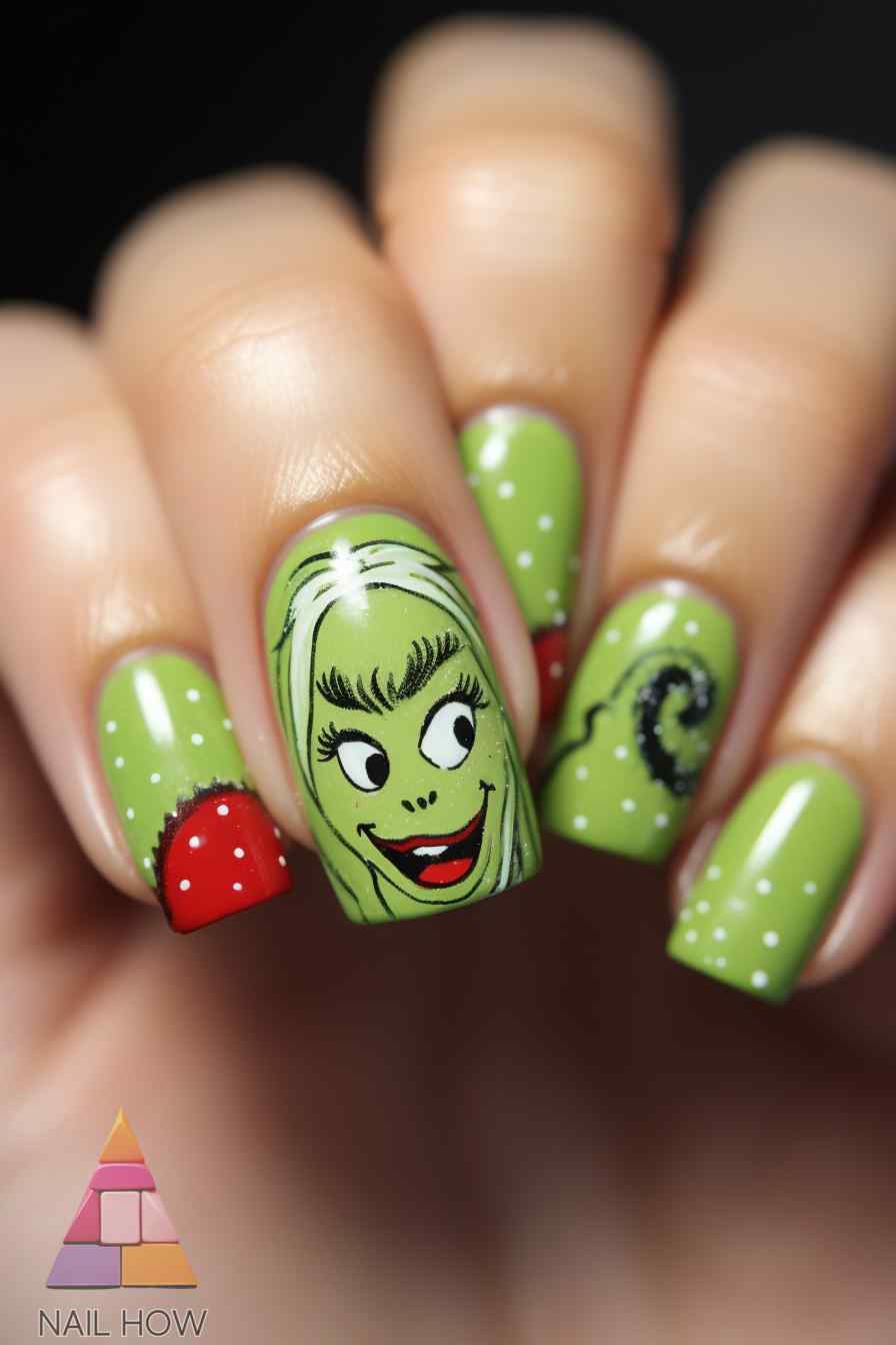 Christmas with a Twist: The Best Grinch Nail Designs - nailhow