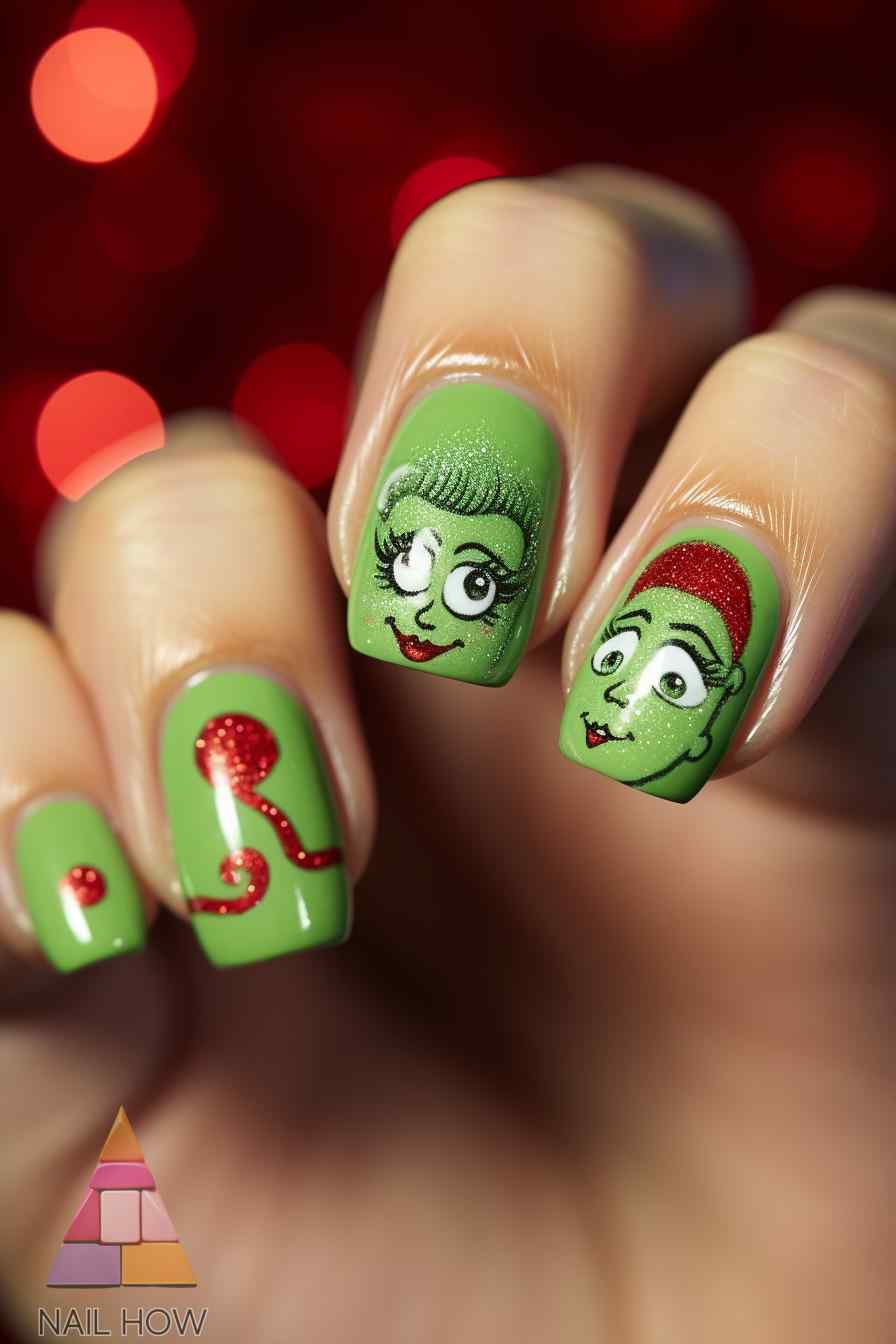 Christmas with a Twist: The Best Grinch Nail Designs - nailhow