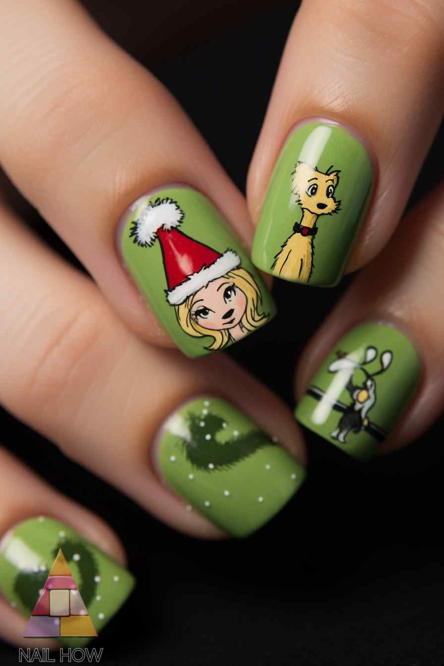 Christmas with a Twist: The Best Grinch Nail Designs - nailhow