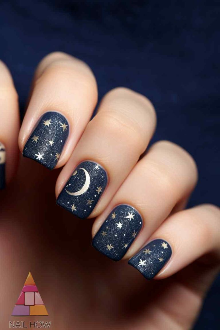 Fun and Stunning Dark Blue Nail Designs That Wow! - nailhow