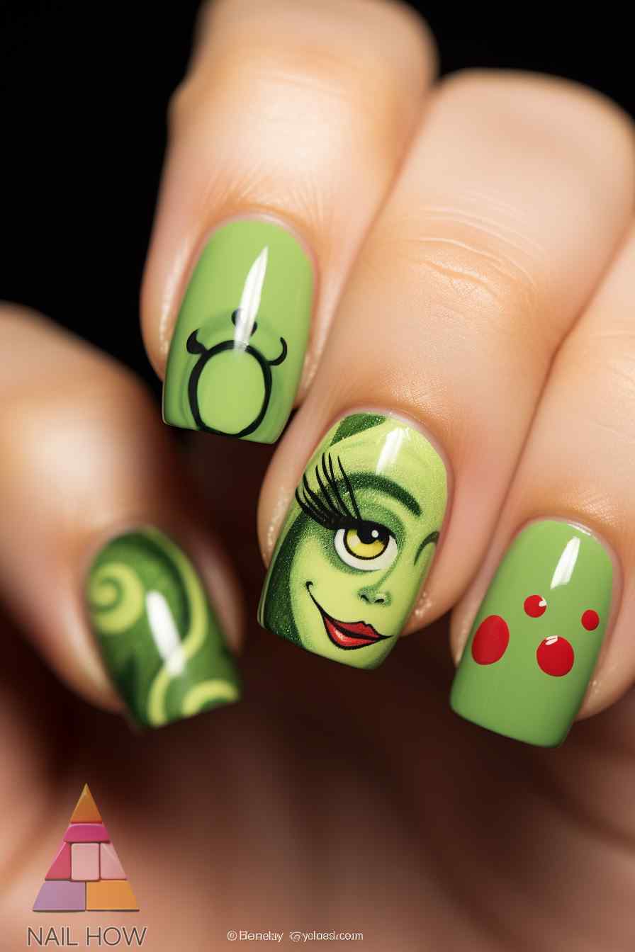 Christmas with a Twist: The Best Grinch Nail Designs - nailhow