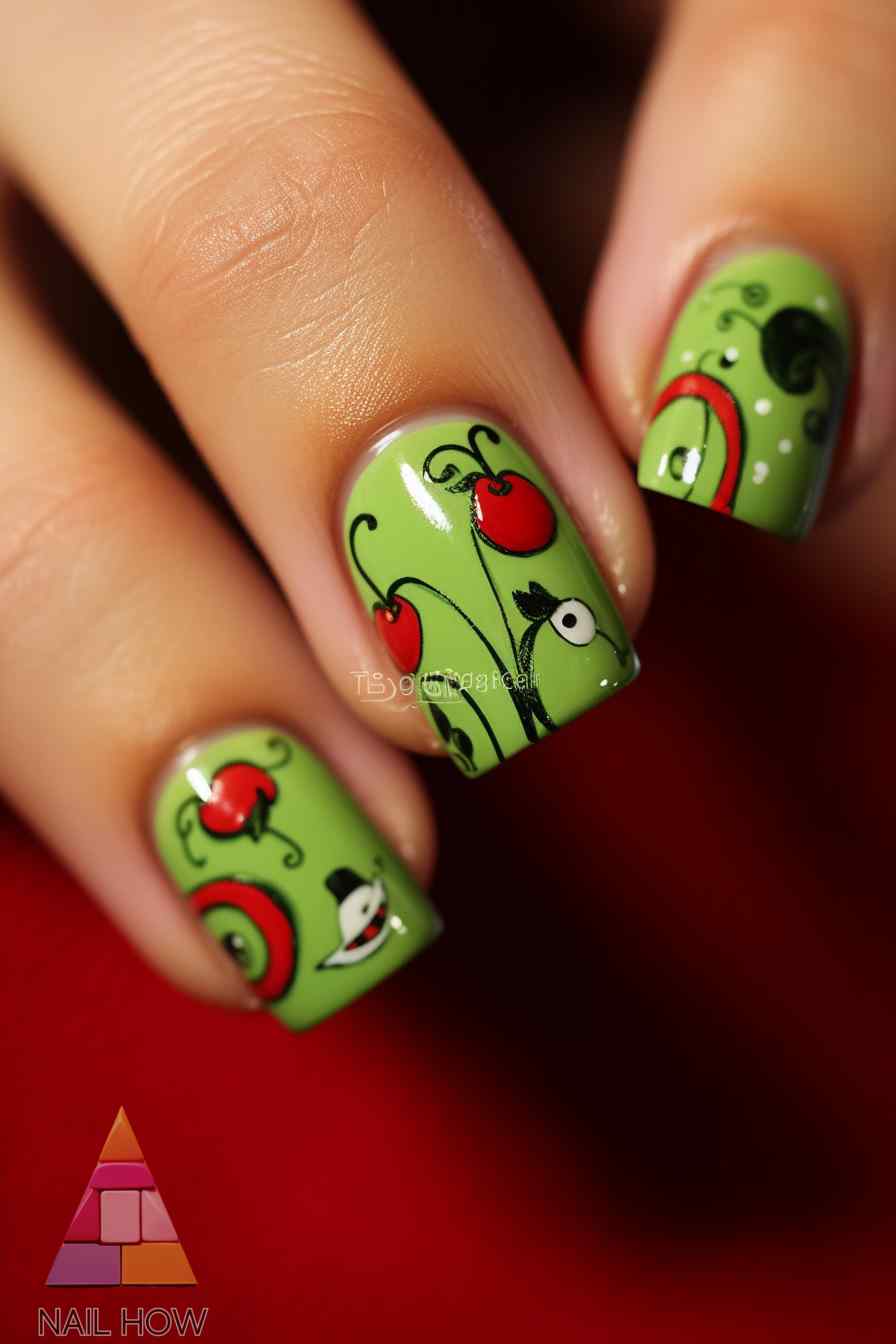 Christmas with a Twist: The Best Grinch Nail Designs - nailhow