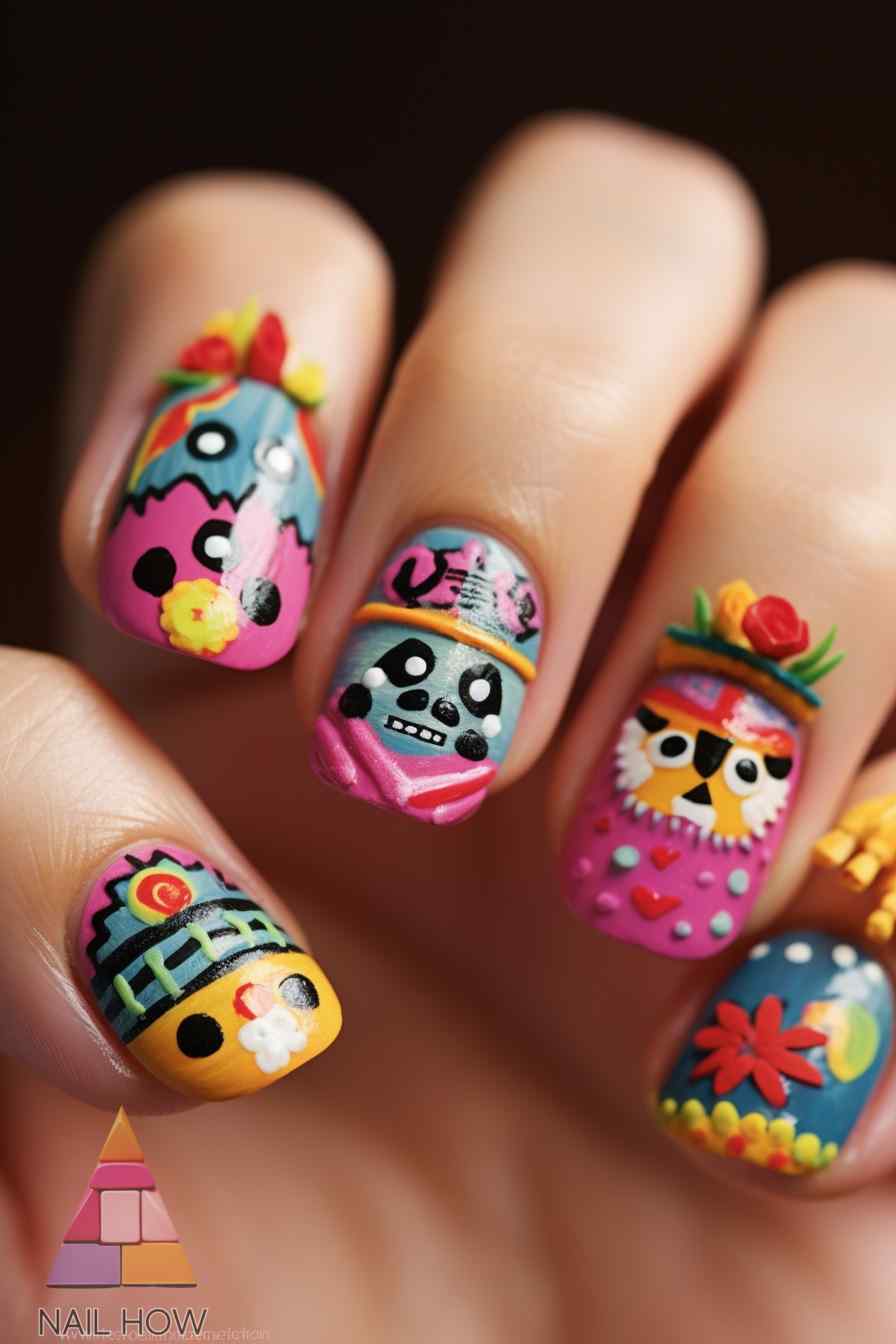 Fiesta at Your Fingertips: Colorful Mexican Nail Designs - nailhow