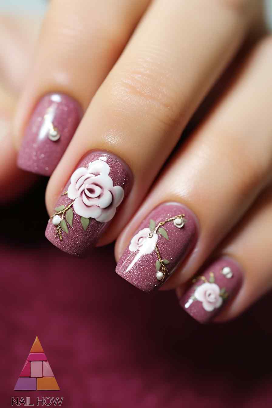 Romance in Bloom: Stunning Rose Nail Art Designs to Love - nailhow