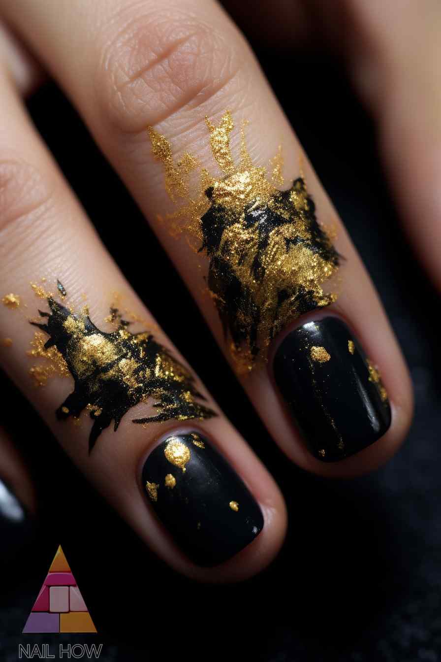 Going for Gold: Striking Nail Designs with Gold Liquid Luxury - nailhow