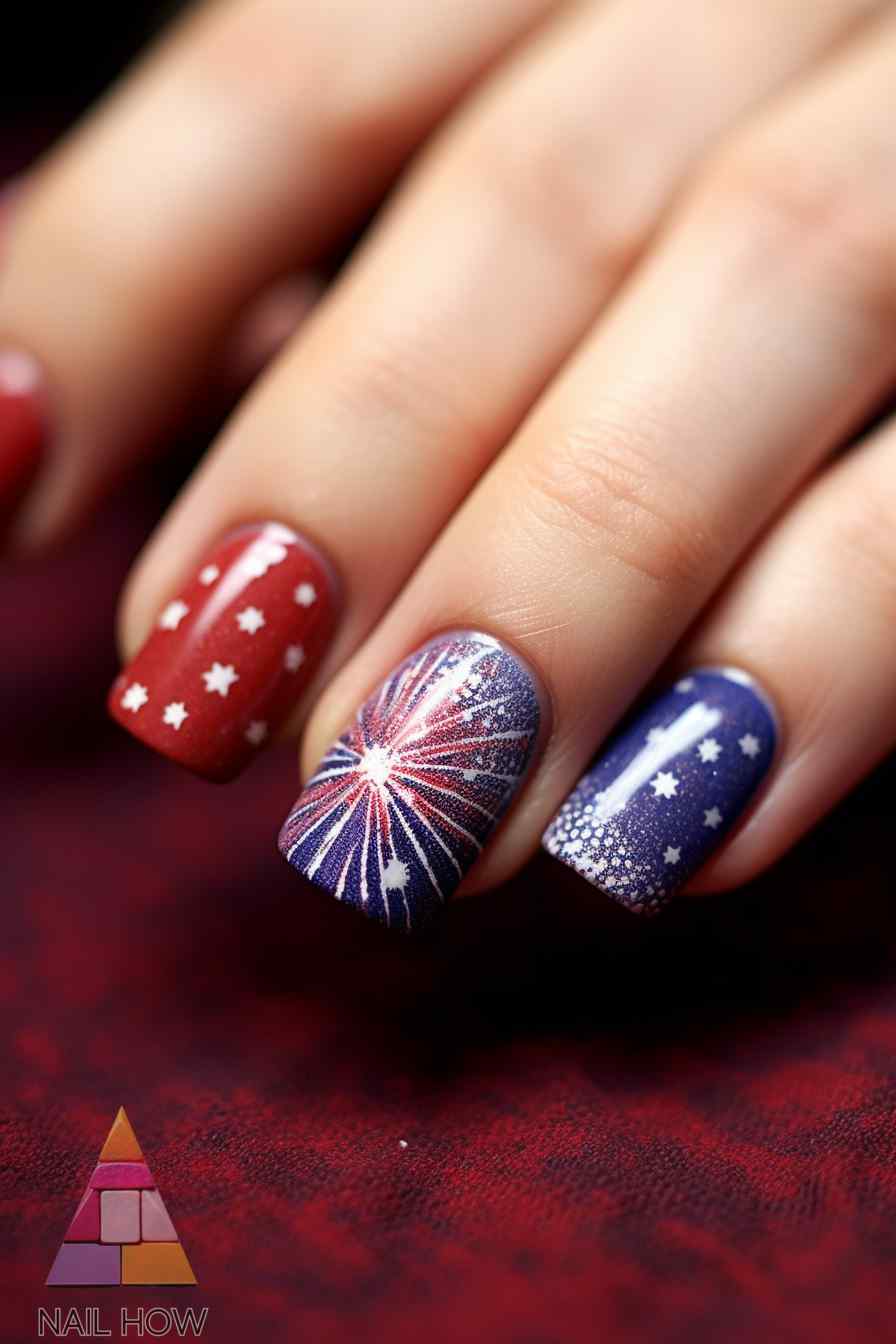 Salute to Style: Unique Red, White, and Blue Nail Designs - nailhow