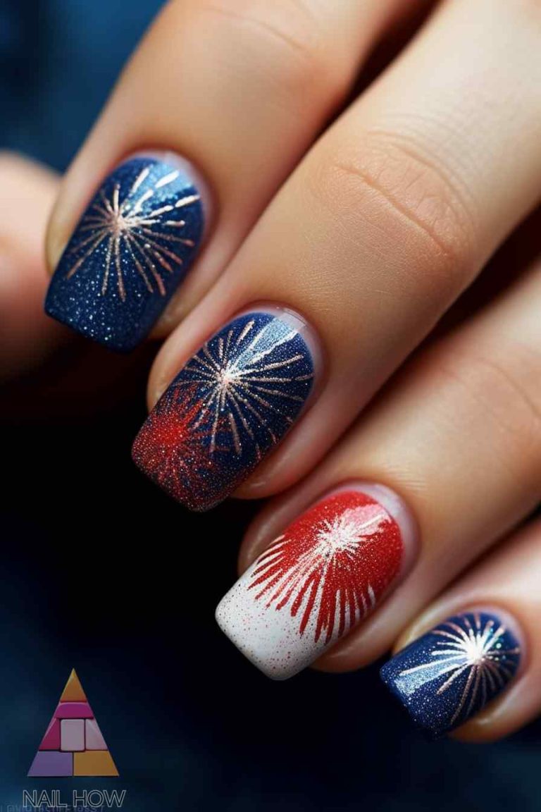 Salute to Style: Unique Red, White, and Blue Nail Designs - nailhow