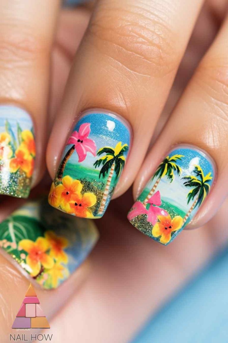 Palm Tree Nail Designs: Amazing Tropical Nail Art You'll Love - nailhow
