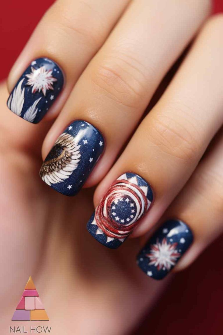 Salute to Style: Unique Red, White, and Blue Nail Designs - nailhow
