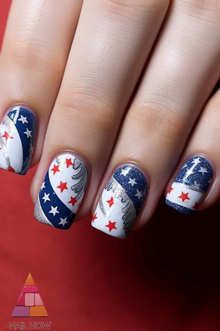 Salute to Style: Unique Red, White, and Blue Nail Designs - nailhow