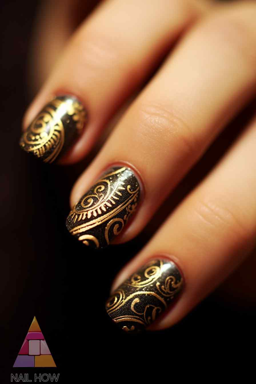 Going for Gold: Striking Nail Designs with Gold Liquid Luxury - nailhow