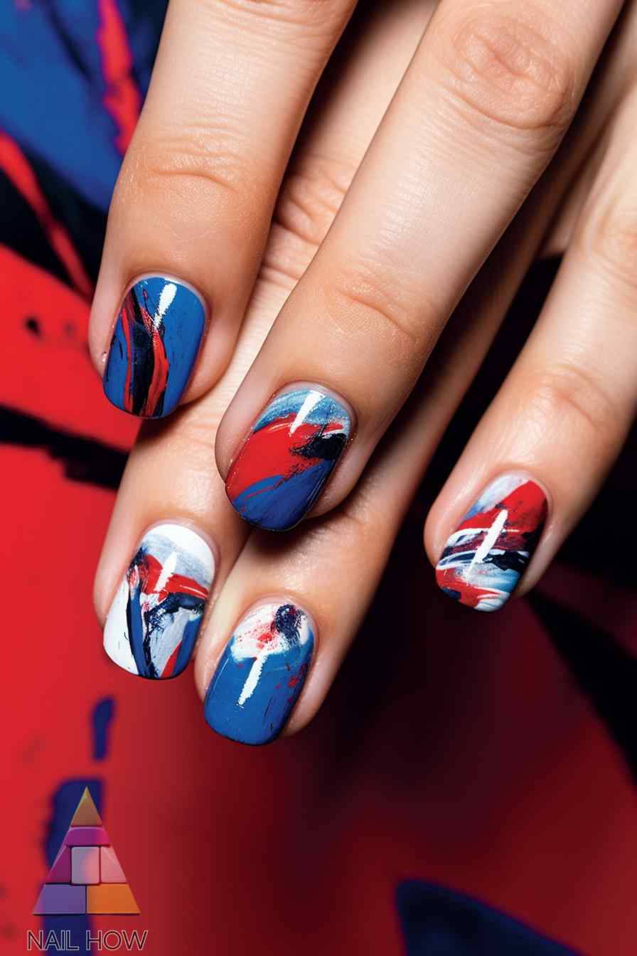 Salute to Style: Unique Red, White, and Blue Nail Designs - nailhow