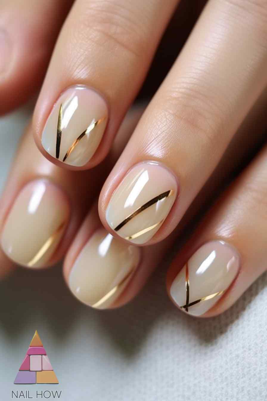 Going for Gold: Striking Nail Designs with Gold Liquid Luxury - nailhow