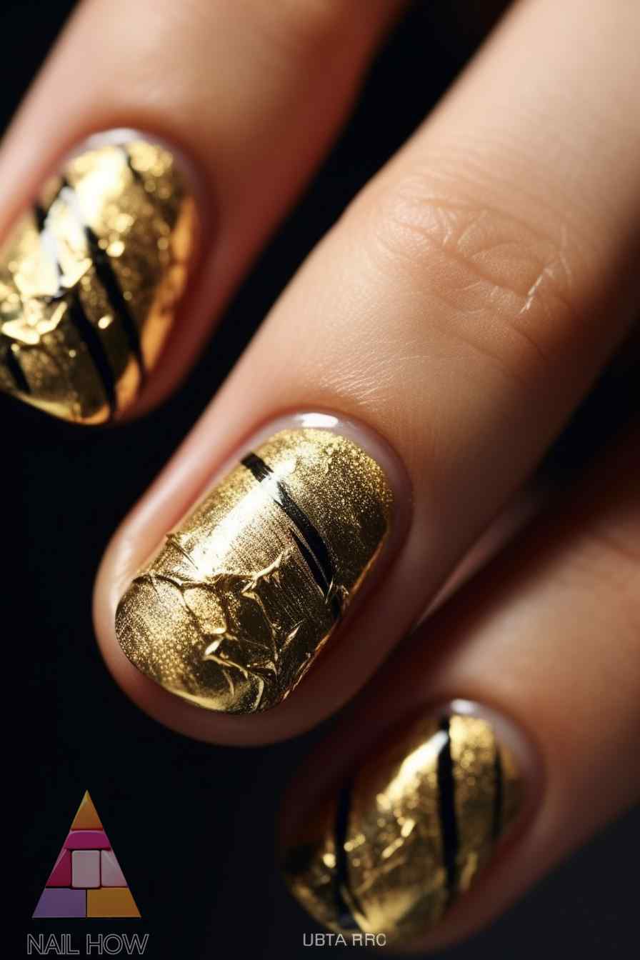 Going for Gold: Striking Nail Designs with Gold Liquid Luxury - nailhow