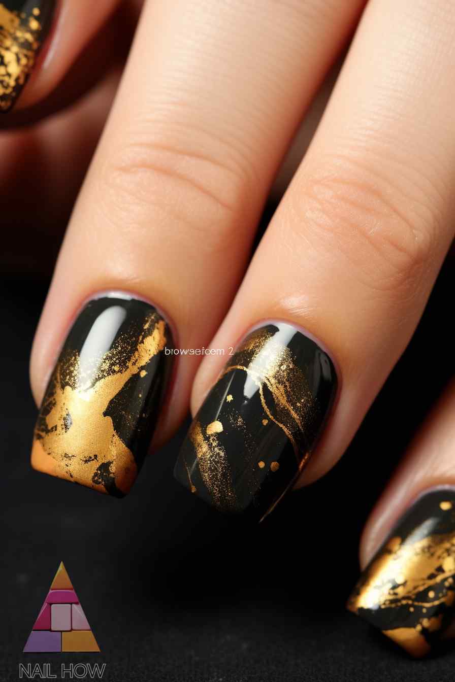 Going for Gold: Striking Nail Designs with Gold Liquid Luxury - nailhow