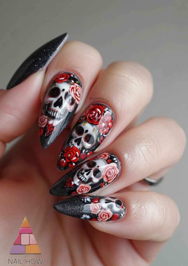 Day of the Dead Nail Designs - Vibrant Souls on Your Nails - nailhow