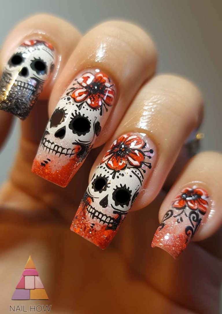 Day of the Dead Nail Designs - Vibrant Souls on Your Nails - nailhow