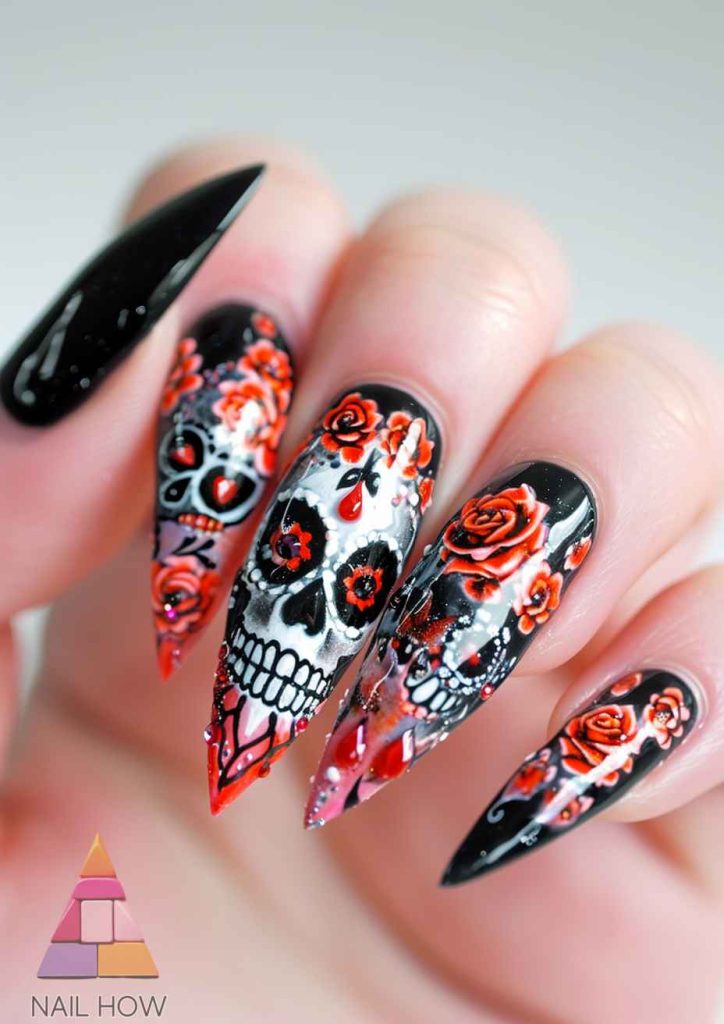 Day of the Dead Nail Designs - Vibrant Souls on Your Nails - nailhow