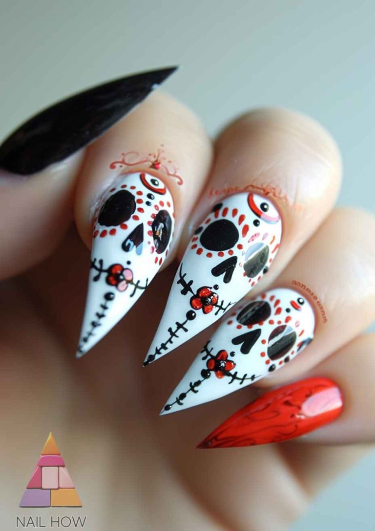 Day of the Dead Nail Designs - Vibrant Souls on Your Nails - nailhow