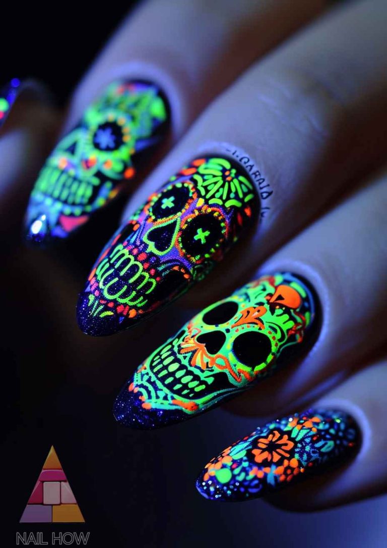 Day of the Dead Nail Designs - Vibrant Souls on Your Nails - nailhow