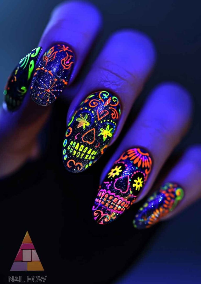 Day of the Dead Nail Designs - Vibrant Souls on Your Nails - nailhow