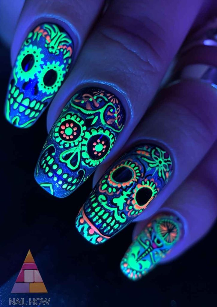 Day of the Dead Nail Designs - Vibrant Souls on Your Nails - nailhow
