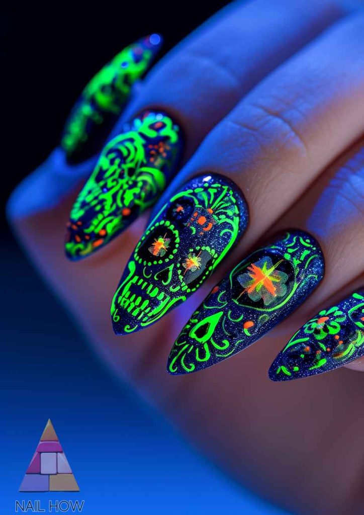 Day of the Dead Nail Designs - Vibrant Souls on Your Nails - nailhow