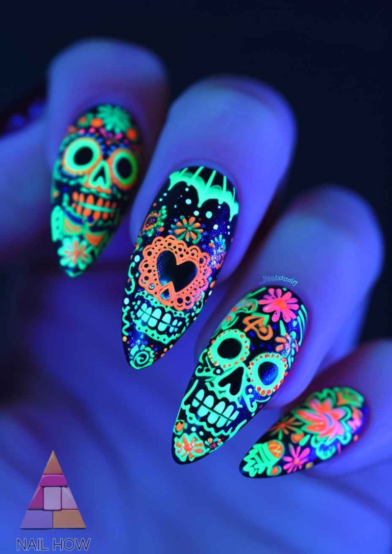 Day of the Dead Nail Designs - Vibrant Souls on Your Nails - nailhow