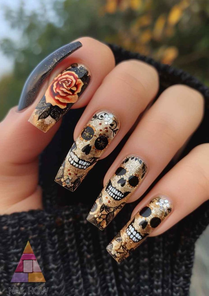 Day of the Dead Nail Designs - Vibrant Souls on Your Nails - nailhow