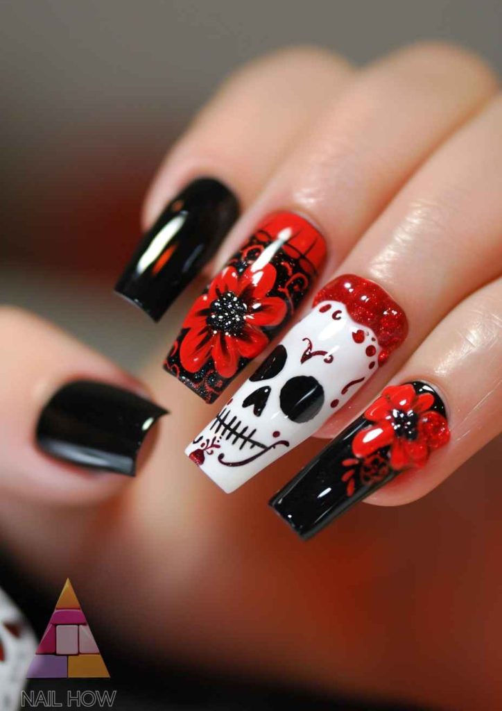 Day of the Dead Nail Designs - Vibrant Souls on Your Nails - nailhow