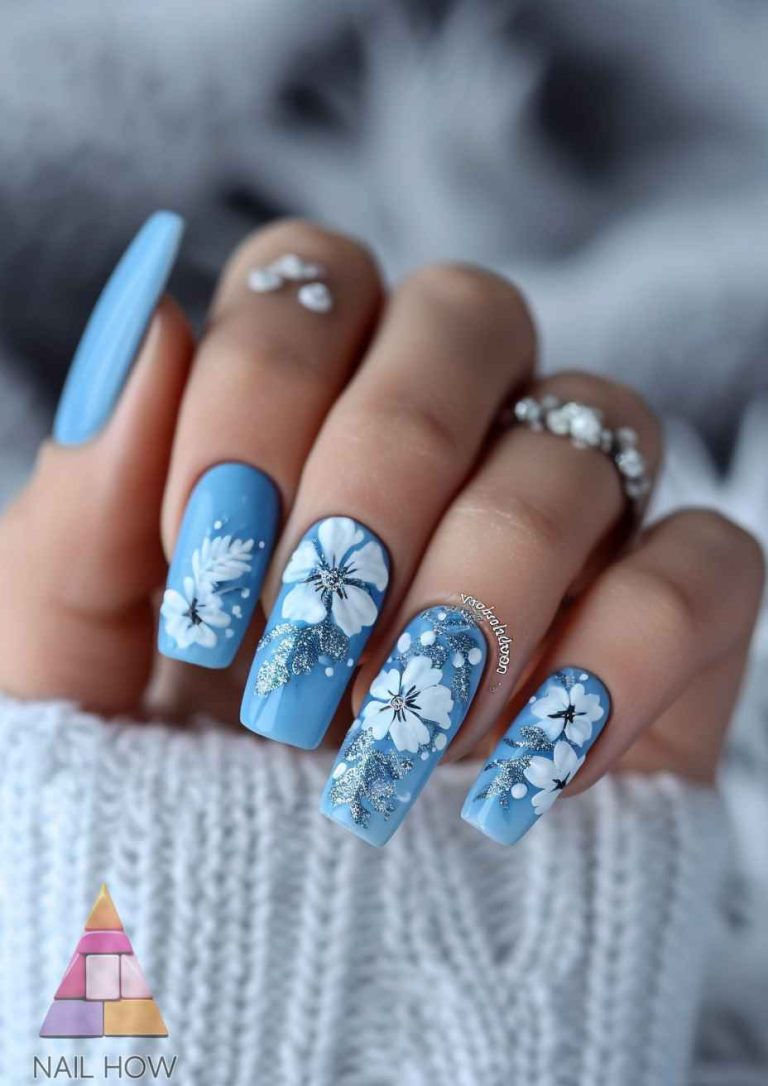 The Best Light Blue Nails with Designs - nailhow