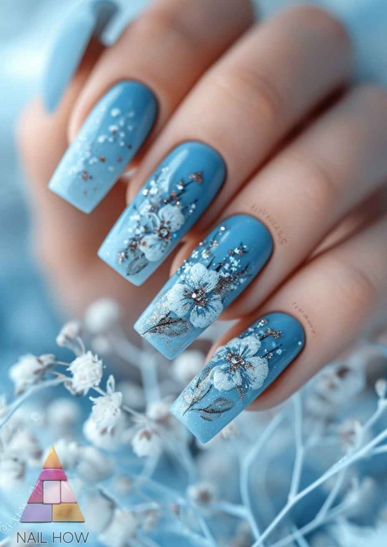 The Best Light Blue Nails with Designs - nailhow
