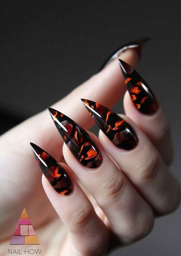 Glam and Grit: Mob Wife Nails Designs - nailhow