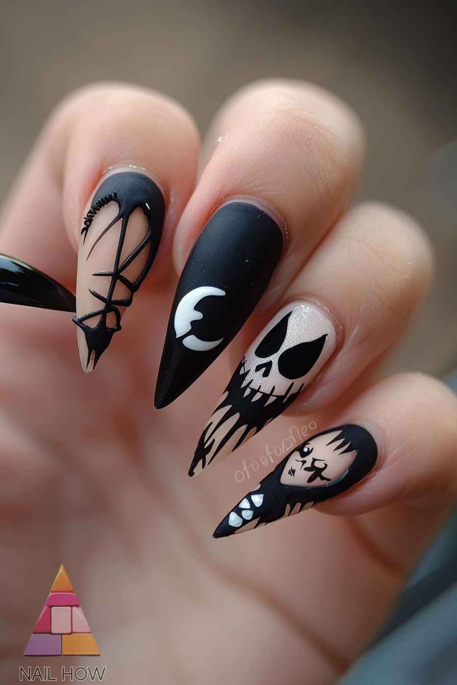 Nailing the Darkness: Epic Black Halloween Manicures for the Spooky ...
