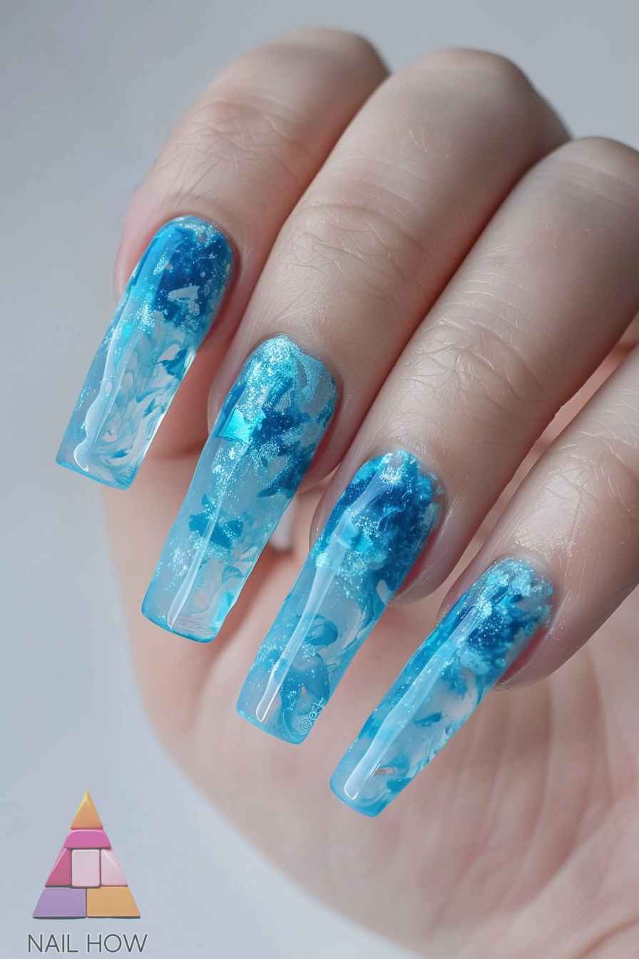 Stunning Blue Acrylic Nails to Inspire Your Next Manicure - nailhow